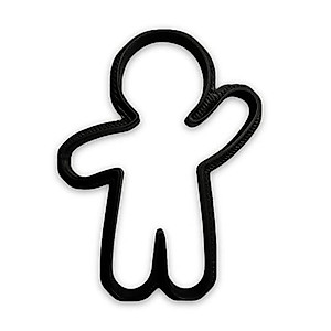 Waving Gingerbread Man Cookie Cutter with Easy to Push Design (4 inch)