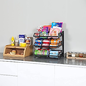 Yuyetuyo 3-Tier Can Rack Organizer for 54 Cans,Stacking Can Dispensers for Kitchen Cabinet Pantry Countertop,Stackable and Height Adjustable Can Rack Organizer with Adjustable Dividers