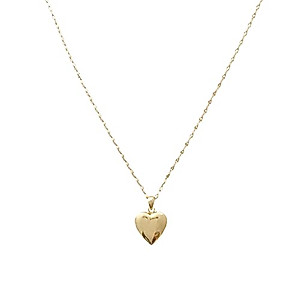 Honeycat Puffy Heart Locket Charm Necklace in Gold, Rose Gold, or Silver | Minimalist, Delicate (Gold)