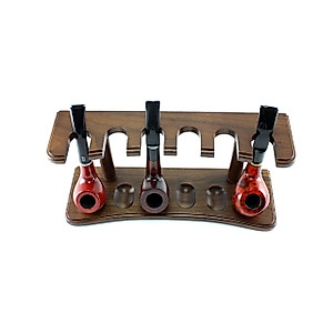Skyway 6 Pipe Wood Tobacco Pipe Stand Rack Holder - Walnut Brown