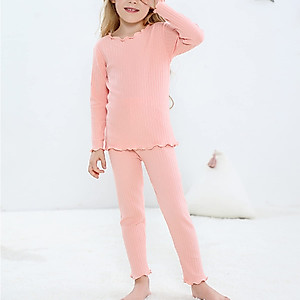 Zando Kids Child Boys Girls Thermal Underwear Cold Weather Gear Kids Base Layer Toddler Thermal Set Two Piece Winter Long Johns Toddler Snow Shirt and Pants Light Pink XX-Large