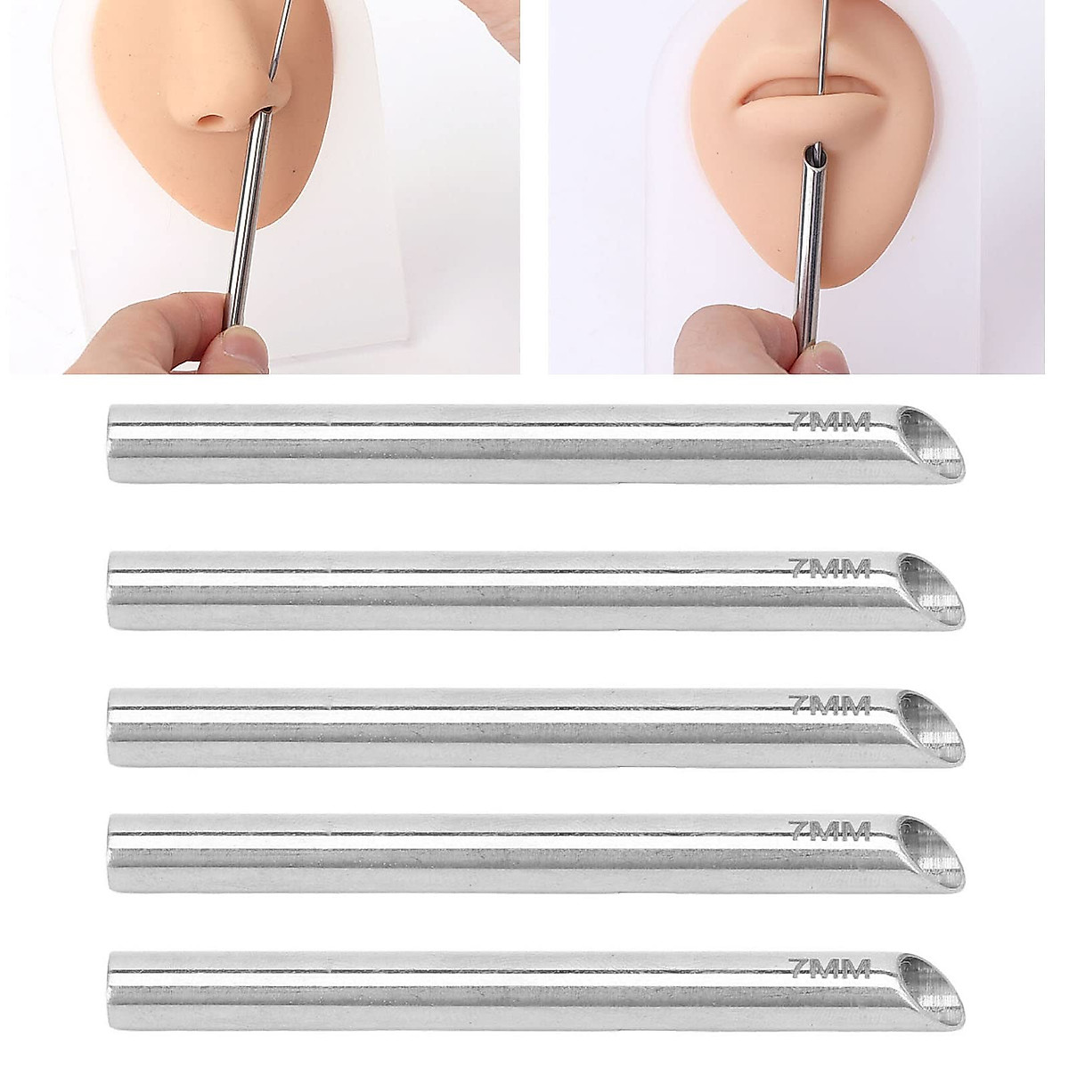 soobu Receiving Tubes, Accessory Holding Piercing Tool 5pcs Independent Packaging for Nose (7mm)
