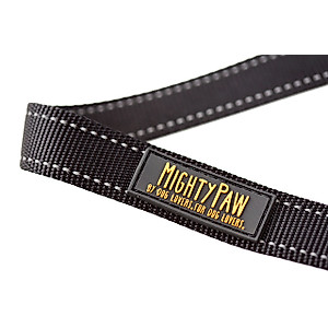 Mighty Paw Dog Leash - Reflective Design with Comfortable Padded Handles - Dog Walking Leash - Unchewable Dog Leash - Dog Leash Comfort Handle - Premium Leash for All Dog Sizes - 6 Feet (Black/Orange)