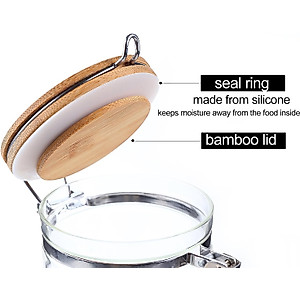 KKC Borosilicate Glass Coffee Bean Storage Container with Airtight Lid,Glass Sealed Jar with Locking Clamp Lid for Coffee Beans,Nuts,Coffee Storage Canister with Spoon for 1 lb Bean,40 Fluid-oz