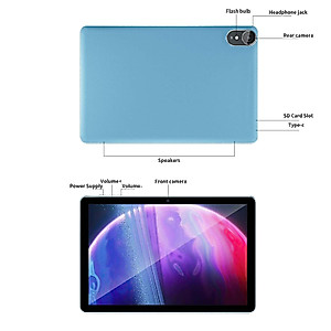 Android 13 Tablet 10 inch Tablets with 8GB RAM 64GB ROM 1TB Expand, 1280x800 IPS Touchscreen, WiFi 6, Dual Camera, 6000mAh Battery, GMS, Quad-Core, Bluetooth 5.0 (Blue) (K12)