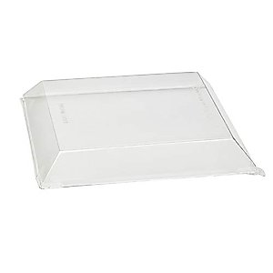 PacknWood 210SAMBQ2323 - Serving Plastic Trays with lids - Plastic Serving Tray lid Cover - Tray Cover lids - Plastic Clear Tray lids -Plastic Clear Tray lids- (9" x 9") - (Case of 100)