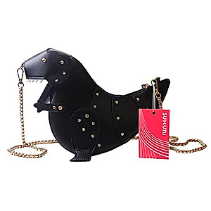 SUKUTU Upgrade Dinosaur Shape PU Leather Rivet Purses for Women, New Girls Crossbody Purses Shoulder Bag