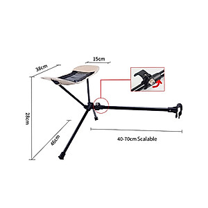 TEQIN Portable Folding Retractable Footrest Leg Rest, Ultralight Camping Folding Chair Footrest, Compact Leg Rest Bracket Stool, Camping Chair Kit for Hiking Fishing Picnic Black