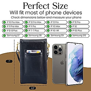 Classico Small Crossbody Phone Purse for Women - Crossbody Bag Wallet for Phone, Cards, Accessories (Medium, Black)