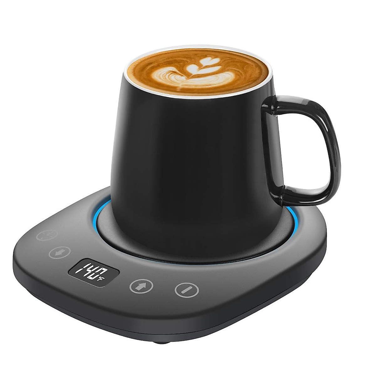 HYRIXDIRECT Coffee Mug Warmer with Mug Spoon Set, 7 Temperature Setting & Auto On/Off Gravity-Induction Coffee Mug with Auto Shut Off, Beverage, Milk, Tea Warmer