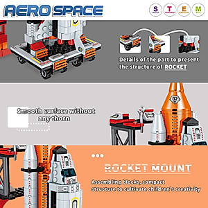 Space Shuttle Rocket Toys 12 in 1 Toy Building Sets STEM Building Blocks Aerospace Rocket Launcher Educational Birthday Gift for Kids Boys Girls 6 7 8 9 10 11 12+ Years Old (566Pieces)