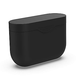 LOKEKE Soft Silicone Protective Case Cover Shell for Sony WF-1000XM3 Truly Wireless Noise Cancelling Headphones Charger Case(Silicone Black)