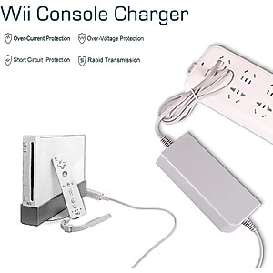 Console Charger for Wii, AC Wall Power Adapter Supply Cable Cord for Nintendo Wii (Not for Nintendo Wii U)