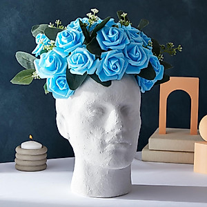 Juvale Male Head Form, Foam Mannequin Display for Hats, Wigs, Mask, Cap, White (9 x 11 In)