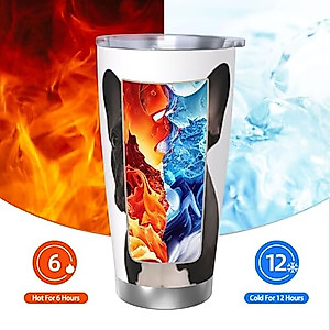 NHJKLWQSZ French Bulldog 20oz Stainless Steel Tumbler With Lid And Straw, Double Wall Vacuum Insulated Coffee Mug Travel Cups Leak-Proof Lid For Hot And Cold Drinks, Metal Straws And Brush