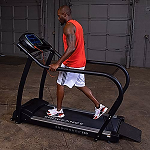 Body Solid (T50) Endurance Cardio Walking Treadmill - Adjustable Speed, Full-Length Handrails, Wide Ramp, Heart Rate Monitor, LED Display