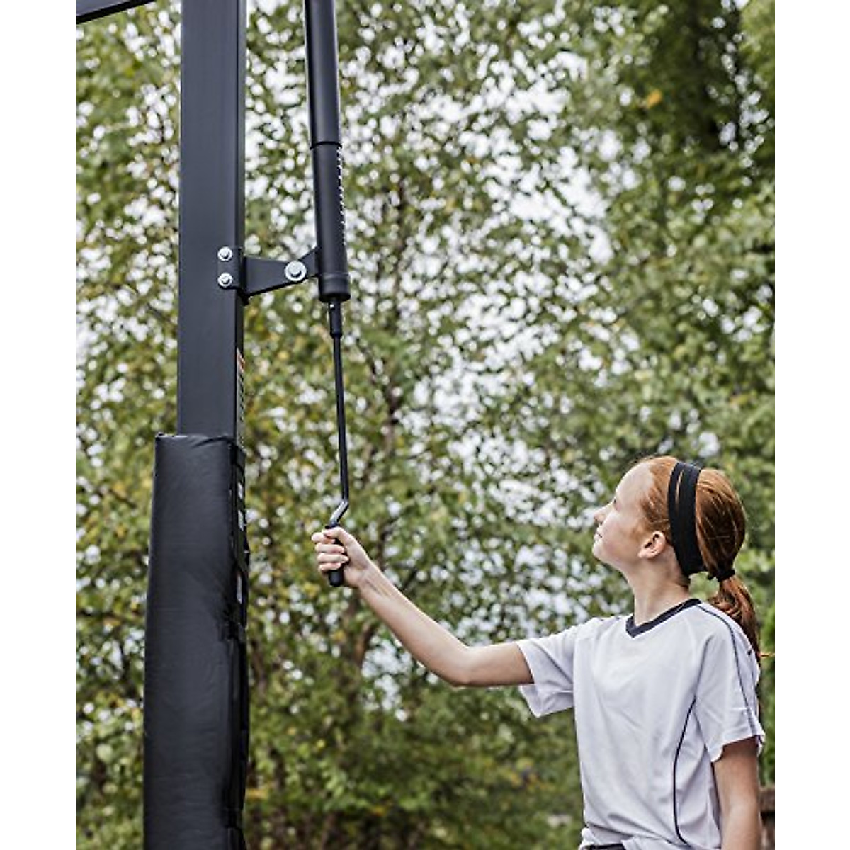 Silverback 60" In-Ground Basketball System with Adjustable-Height Tempered Glass Backboard and Pro-Style Breakaway Rim