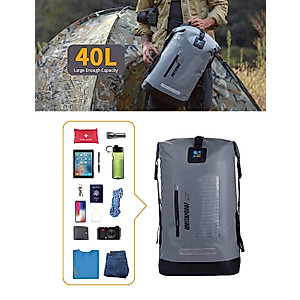 IDRYBAG Waterproof Backpack Dry Bag 20L/30L/40L, Floating Dry Backpack Waterproof for Men, Dry Sack Waterproof Bag for Backpacking Kayak