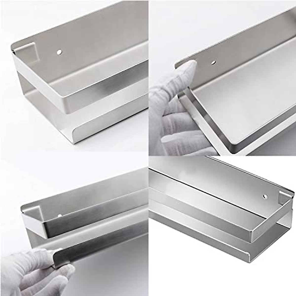 Bathroom Shower Caddy, Wall Mounted Stainless Steel Shower Shelf Caddy Rack Storage for Kitchen Basket Organization -12 inch