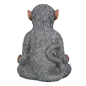 mildahjoy Meditating Zen Yoga Monkey Garden Decorations Statues Indoor Outdoor Hand Painted Resin Animal Yoga Figurine in Zen Meditation Lotus Pose - 9 Inch Tall