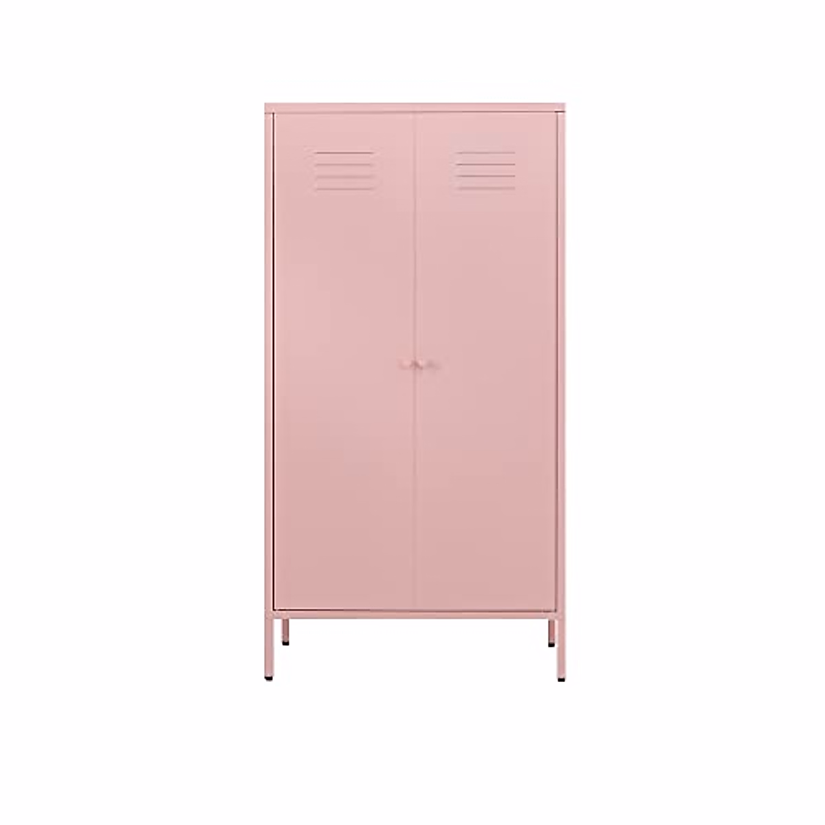 LINGZOE 2 Magnetic Doors Steel Wardrobe Kids Closet Storage Accent Cabinet with Hanging Rod and 2 Laminate,Metal Children Tall Storage lockers Armoire with Leg for Home Bedroom,Laundry Room
