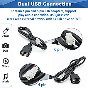 Android Car Stereo Radio Wiring Harness Kit with 16 Pin ISO Radio Harness Adapter Back Camera RCA Wire GPS Antenna Connector 4/6 Pin USB Cable