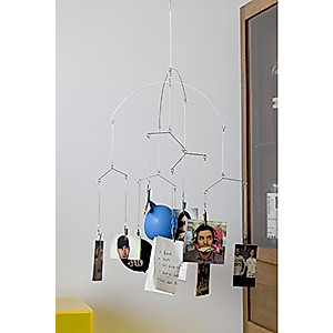 Kikkerland Hanging Display Photo Hanger Picture Collage Clip Mobile, Wall Bedroom Decor, Chrome Plated Steel