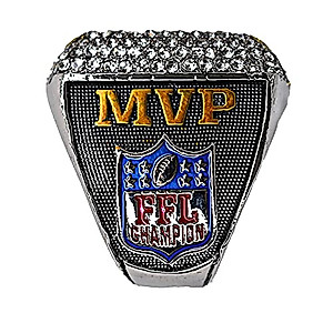 Spire Designs Fantasy Football Championship Ring - FFL Ring with Display Box (10)