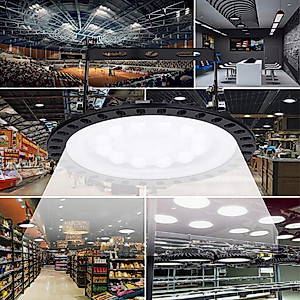 500W UFO LED High Bay Light,50000 Lumen,6000-6500K,IP54, Waterproof Dust Proof, Warehouse LED Lights High Bay Lighting for Garage, Factory, Gymnasium, Basement, Parking（Newest Design ）