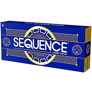 Sequence Luxury Edition - Stunning Set with Deluxe, Cushioned, Roll-Flat Game Mat - Amazon Exclusive by Goliath , Blue, 2-12 players