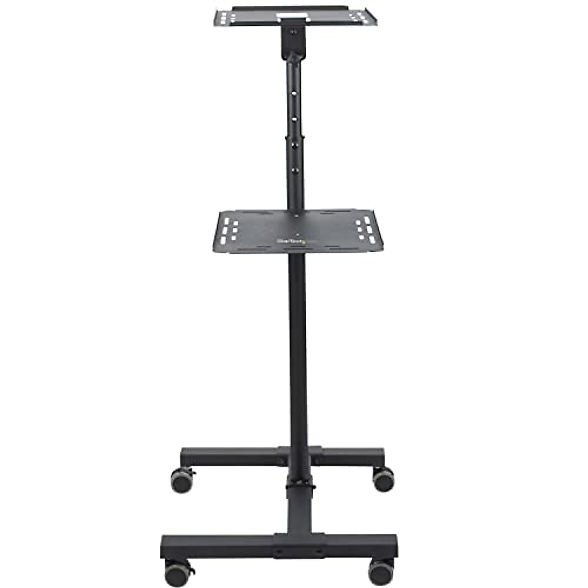 StarTech.com Mobile Projector and Laptop Stand/Cart - Heavy Duty Portable Projector Stand (2 Shelves, hold 22lb/10kg each) - Height Adjustable Rolling Presentation Cart w/Lockable Wheels (ADJPROJCART)