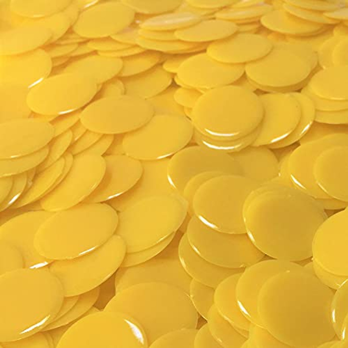 MR CHIPS Plastic Bingo Chips for Games 250 Count Tub - Solid and Transparent Colors Counting Yellow 7/8 Inch
