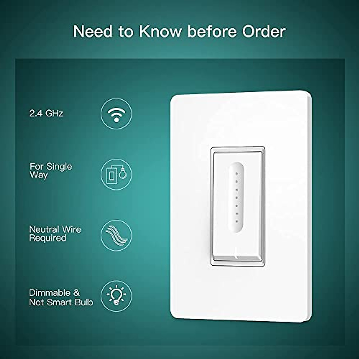 4 Pack Smart Dimmer Switch + 4 Pack Smart Light Switch Bundles