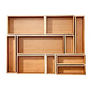 Seville Classics 10-piece Bamboo Storage Box Organizer Set
