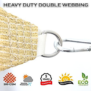 Royal Shade 10' x 10' x 14' Beige Right Triangle Sun Shade Sail Canopy Awning Outdoor Patio Fabric Shelter Cloth Screen Awning RSTAPRT10-95% UV Protection, 3 Years Warranty, (We Custom Size)