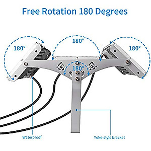 CHARON 300W LED Flood Light, 24000LM Super Bright Outdoor Work Stadium Lights, 6000K Daylight White, IP66 Waterproof Security Lights, Landscape Wall Lights for Garage, Garden, Lawn, Yard, Playground