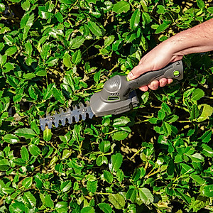 Genesis Cordless Grass Shear & Shrubbery Trimmer - 2 in 1 Handheld Hedge Trimmer 8V 2000mAh Electric Grass Trimmer Hedge Shears/Grass Cutter, Rechargeable Battery, and Charger (GLGT08B)