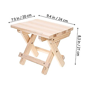 Cabilock 1pc Solid Wood Stool Bathroom Footstool Anti Slip Stool Non Skid Foot Stool Camping Stool Chair Toilet Stool Fold Out Chair Step Stools for Entryway Bench Square Stool Wooden