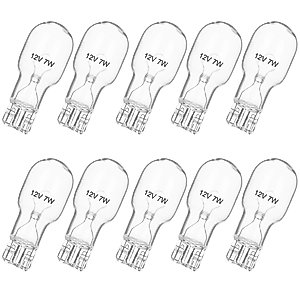 haraqi Landscape Bulb T5 12V Low Voltage 7 Watt Wedge Base Clear Xenon Light Bulbs for Landscape Lights, Cabinet and Automotive (10 Pack)