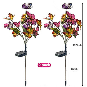 IGRARK Solar Lights Outdoor Garden Butterfly Lights Decorative Solar Stake Lights with Butterflies 2 Pack Decor Powered Waterproof for Garden Yard Pathway