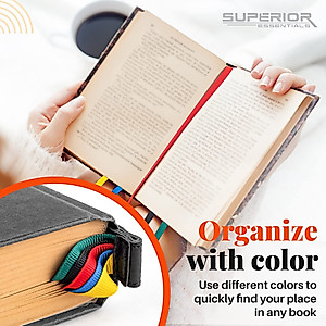 Superior Essentials Genuine Leather Multi Page Magnetic Attachable Bookmark with 5 Multi-Colored Bookmarks-Great for Bibles-Magnetic Hold Makes This The only Bookmark That Will Never Fall Out