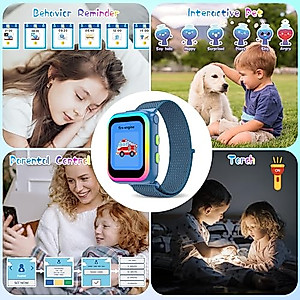 Hewitto Smart Watch for Kids, Kids Smart Watches Girls with Touch Screen and HD Camera, 12 Game Video Music Player Audiobook Alarm Clock Pedometer, Kids Watch for Boys Girls