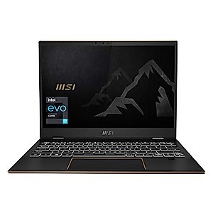 MSI Summit E13 Flip Evo Professional Laptop: 13" IPS-Level Touch Screen, Intel core i7-1185G7, Iris Xe, 16GB RAM, 512GB NVMe SSD, Win10 Home, Ink Black (A11MT-023)