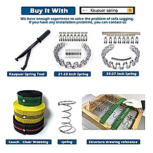 Kaupuar Upholstery Stay Wire for Sofa Furniture Springs Repair Kit ，40 Clips ，Each Section is 25 Inches Long *6 Pcs.