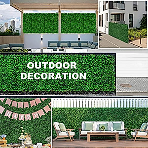 TOPDEEP 24PCS Boxwood Panels, 24"x16" Artificial Boxwood Hedge Panels, Grass Wall Panels, UV Protected Suitable for Garden, Fence, Backyard Wall Decoration