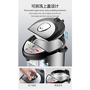 Panda Electric Hot Water Boiler and Warmer, Hot Water Dispenser, 304 Stainless Steel Interior (Stainless Steel/Brown, 4.0 Liter)