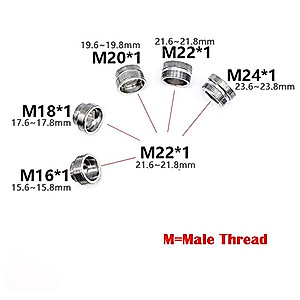 Faucet Adapter, Brass Aerator Male Thread Transfer Male Thread, Tap Connector for Bathroom Kitchen Water Purifier (M22 to M16)