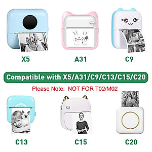 10PCS Mini Printer Paper,Thermal Sticker Paper,Self-adhesive,Mini Thermal Printer Paper,Mini Photo Printer Labels, For Photos, To-do Lists,Notes,Black On White,5.7 x 2.5cm