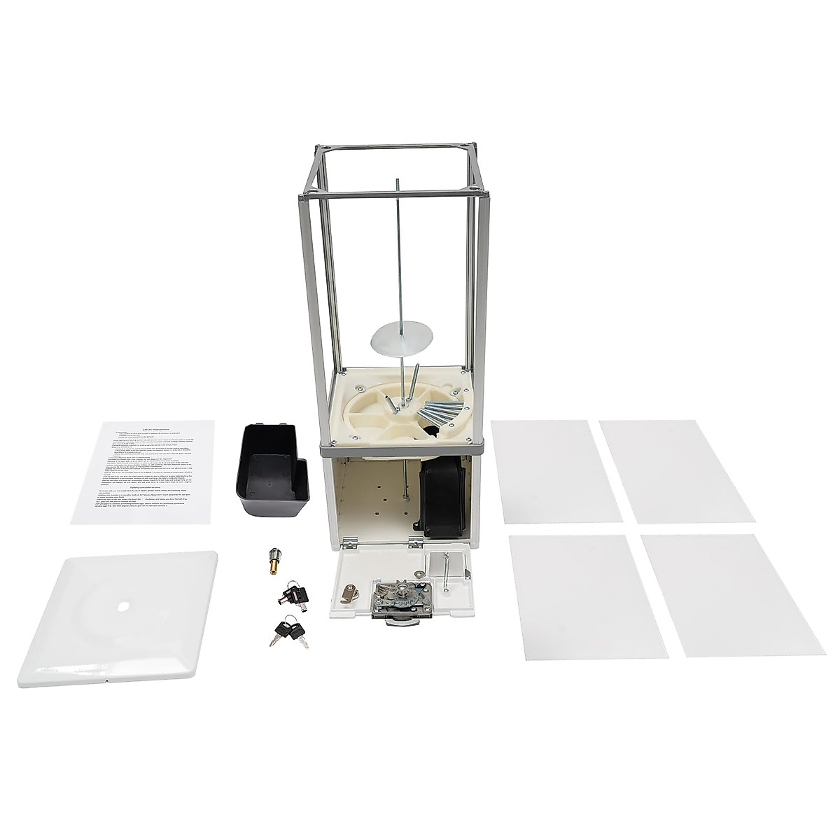 Silencear Vending Machine, 10.24”x10.24”x25.2” Commercial Gumball Vending Machine Gumball Bank Easy Installation Toy Vending Machine for Retail Stores, Amusement Parks, 25 Cents Only (White)