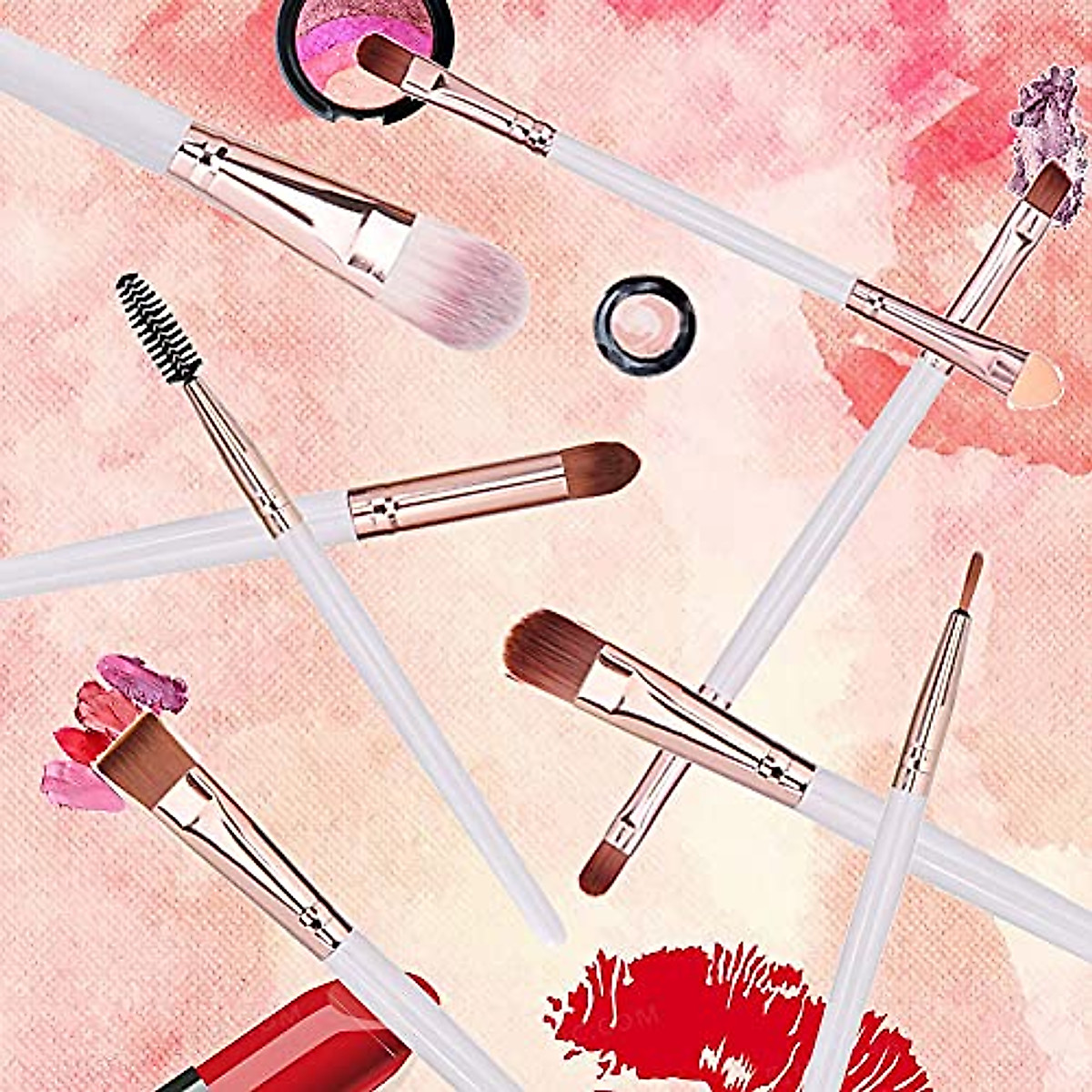 Female Makeup Brushes Set 20pcs Professional Cosmetics for Face Eyeshadow Eyebow Eyelash Lip Highlighter Powder Foundation Make Up Brush Kit Tools (White)